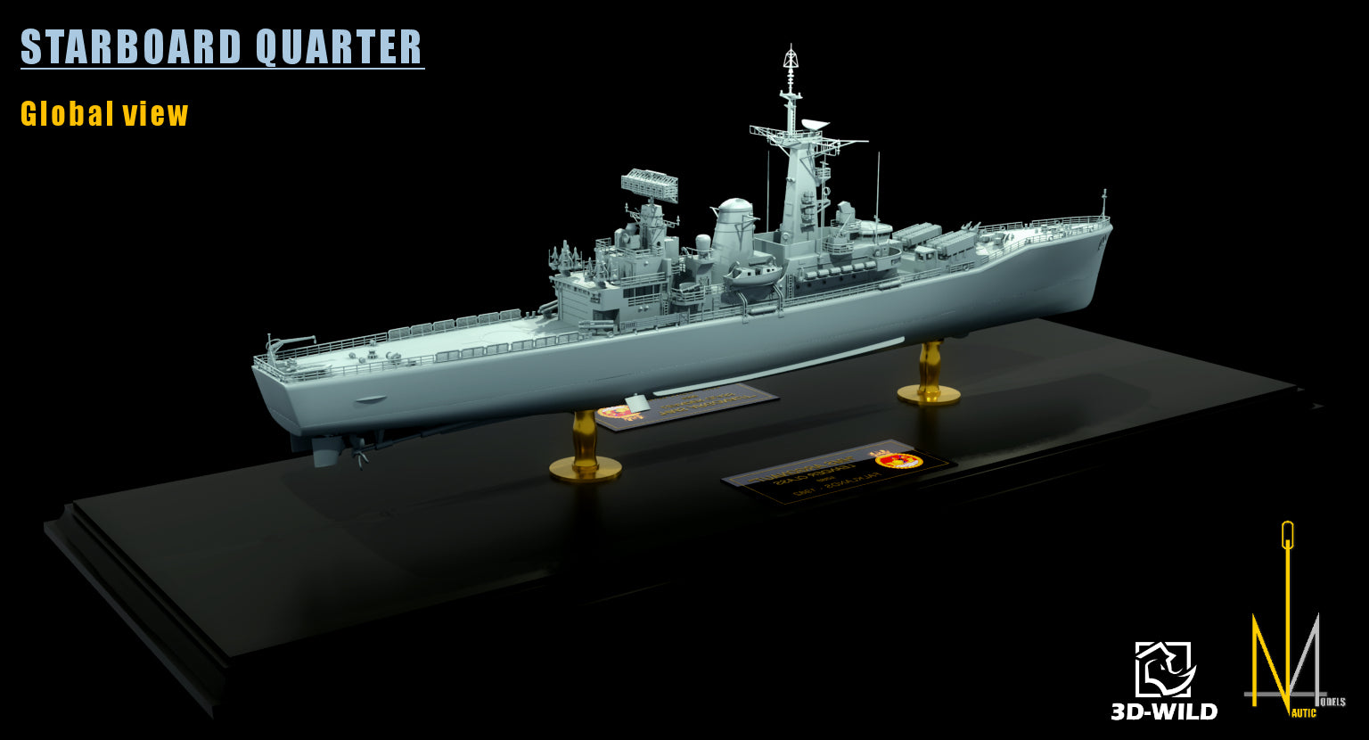 HMS Argonaut Leander-class Frigate 1:350 and 1:200 Scale – 3D-WILD