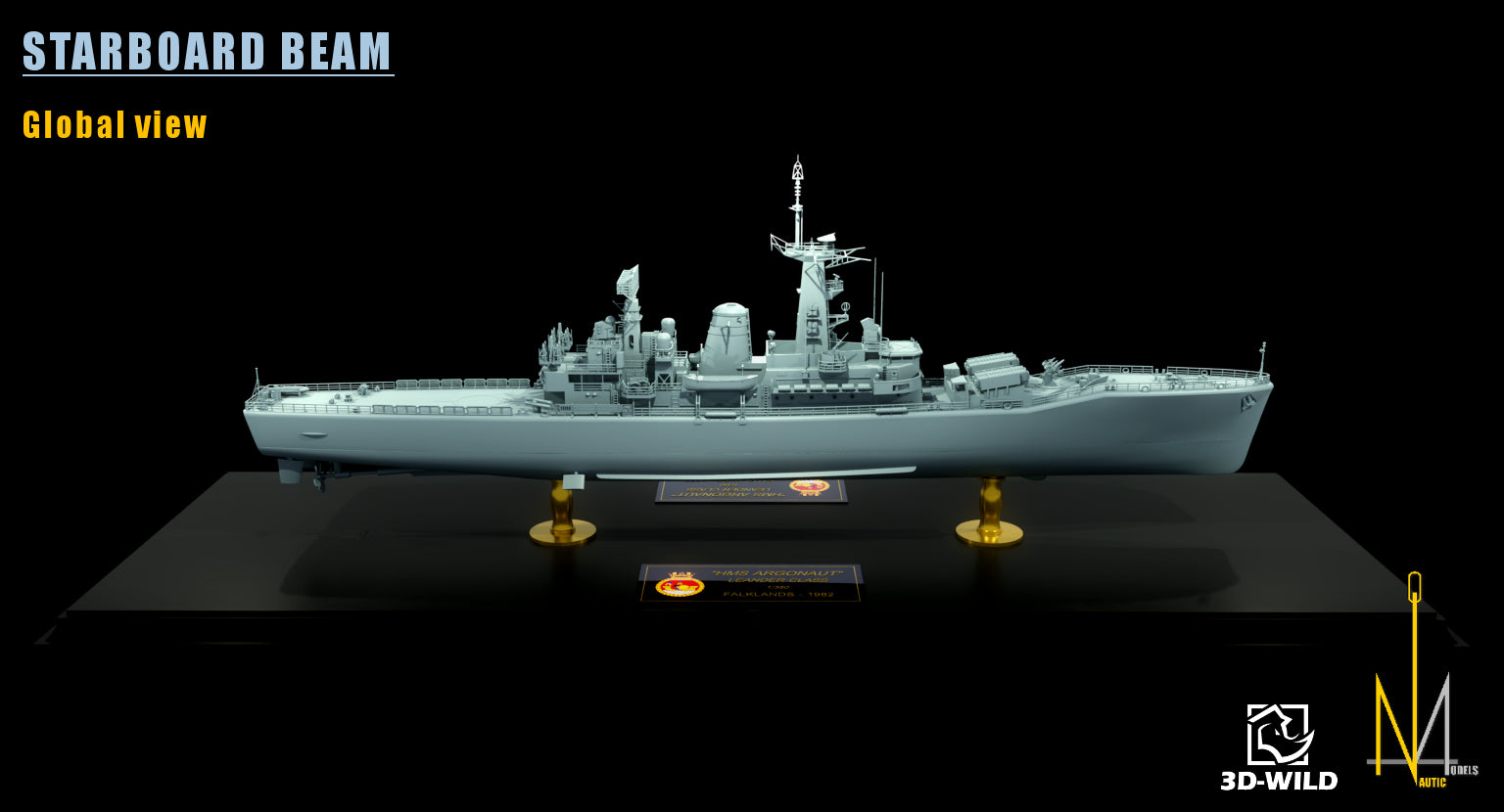 HMS Argonaut Leander-class Frigate 1:350 and 1:200 Scale – 3D-WILD