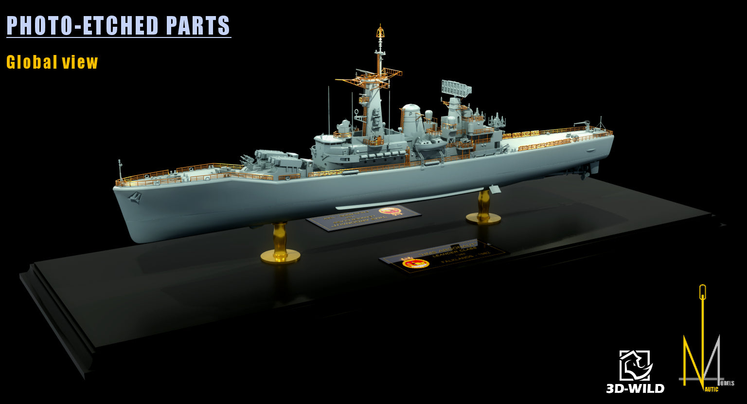 HMS Argonaut Leander-class Frigate 1:350 and 1:200 Scale – 3D-WILD