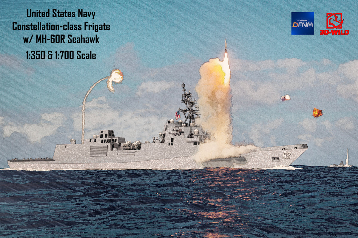 United States Navy Constellation-class Frigate w/ MH-60R Seahawk – 3D-WILD