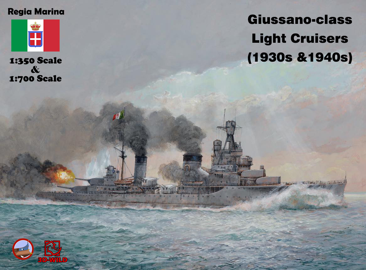 1:350 and 1:700 Scale Regia Marina Giussano-class Cruiser Model Kit ...