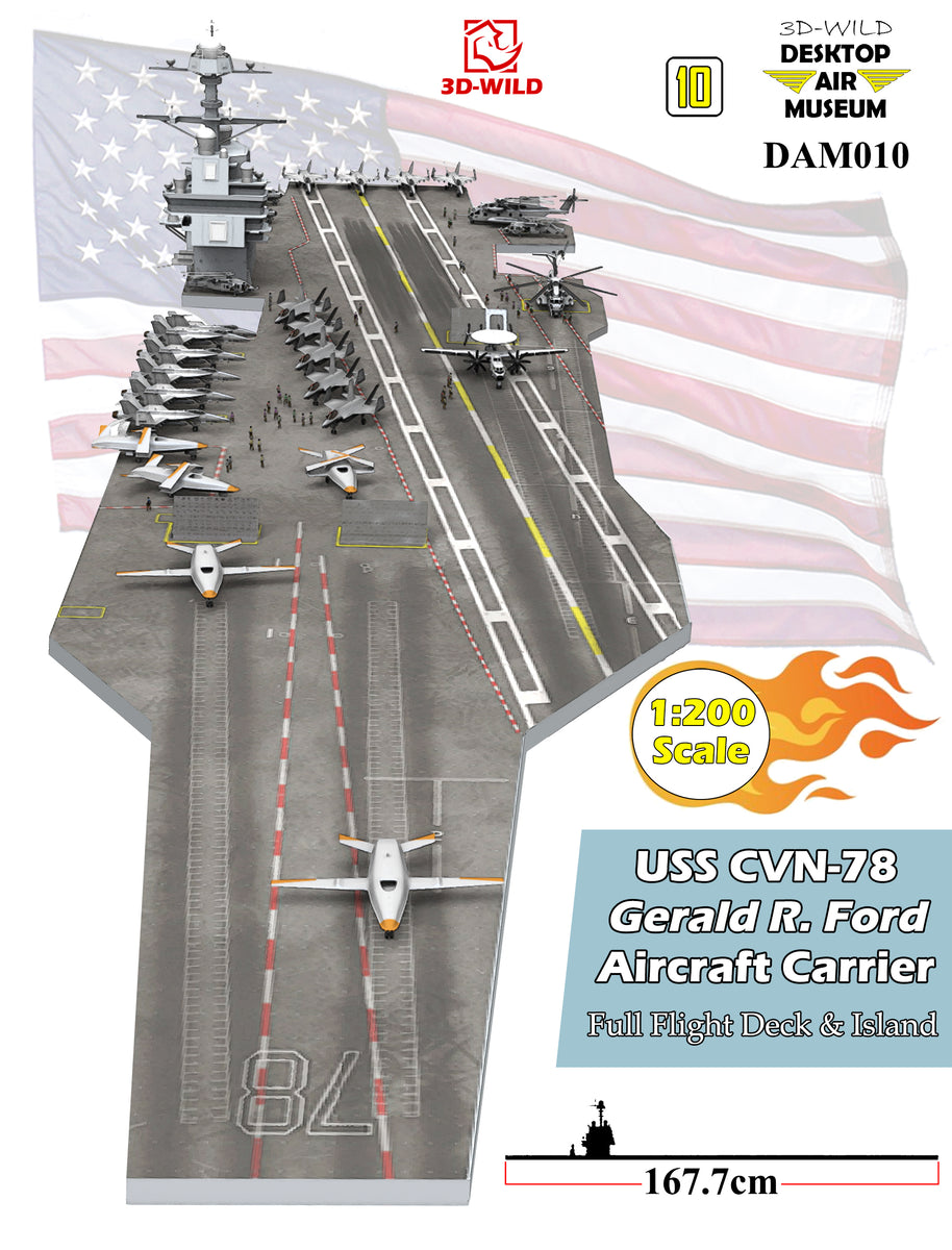 DAM010 1/200 CVN-78 USS Gerald R. Ford Flight Deck & Island Set – 3D-WILD