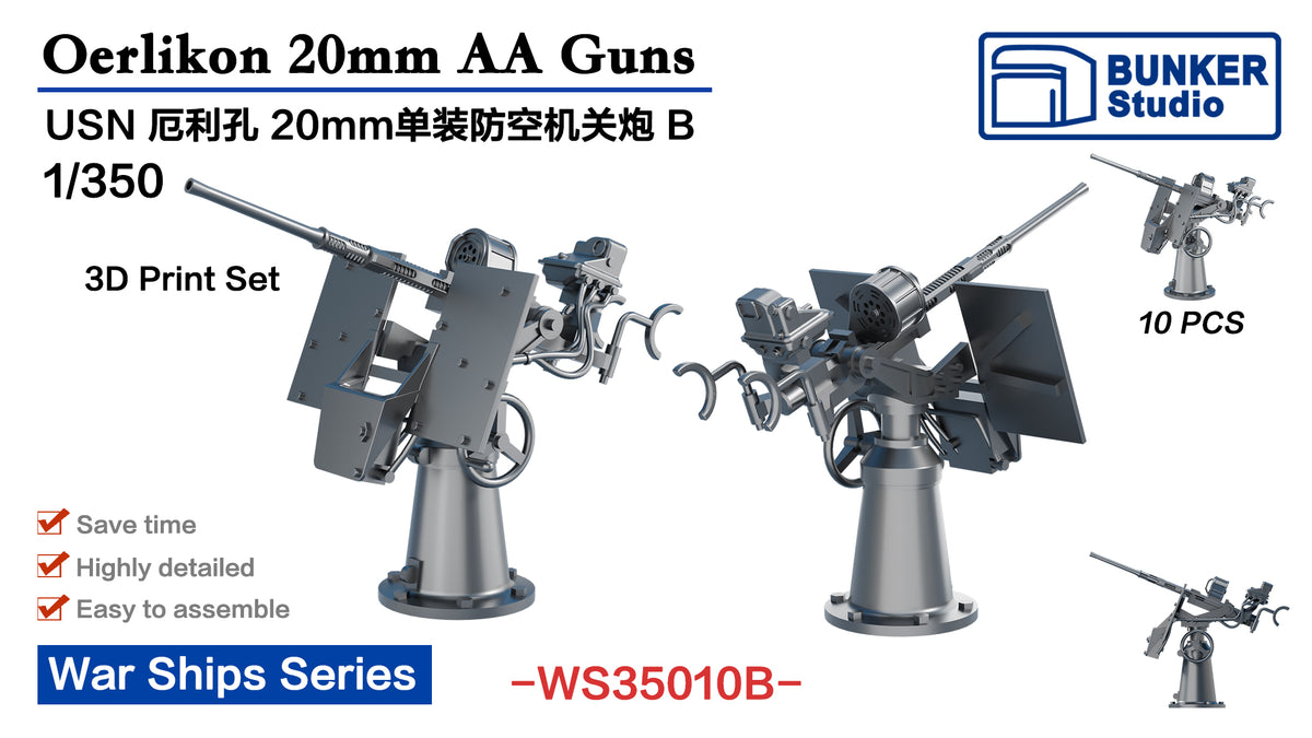 WS35010B 1/350 USN Oerlikon 20mm AA Guns B – 3D-WILD